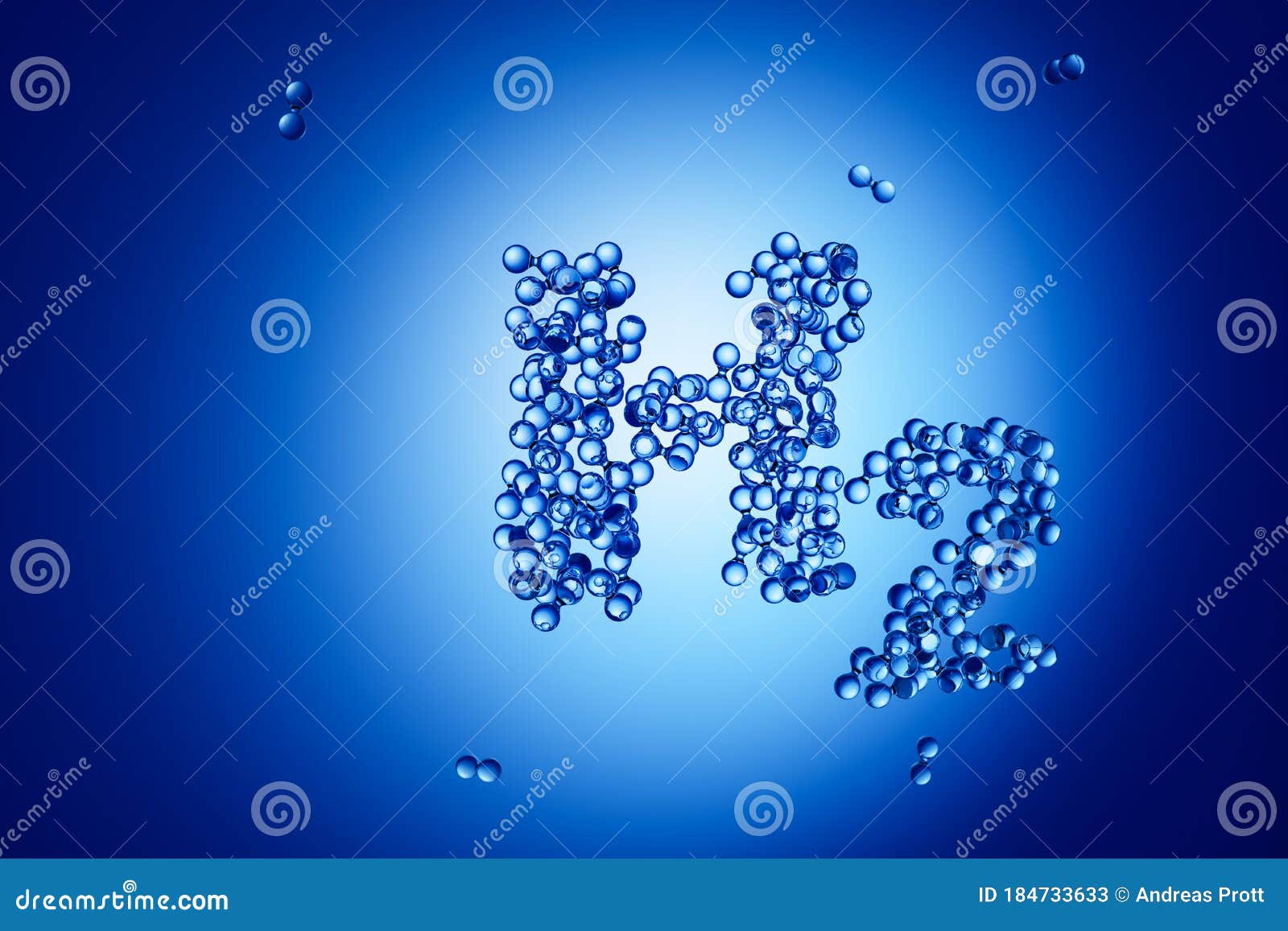 Abstract Hydrogen Molecules H2 Forming the Letters `H2` Stock ...