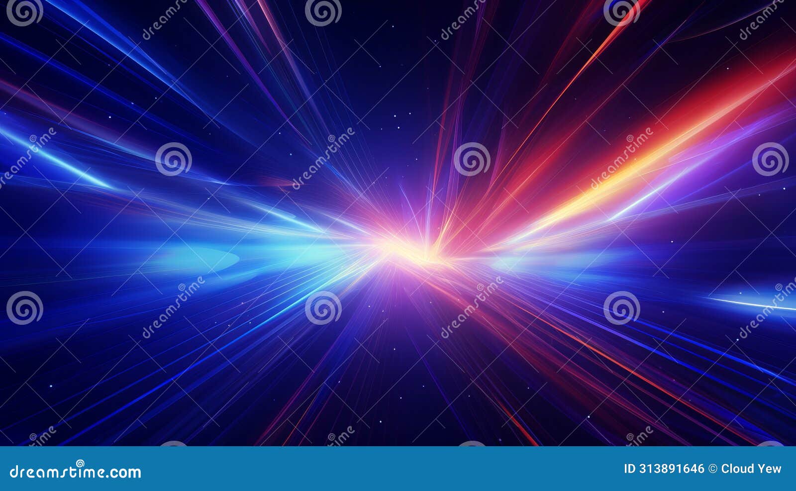 Abstract Hyper Space Vortex with Energy Beams Stock Illustration ...