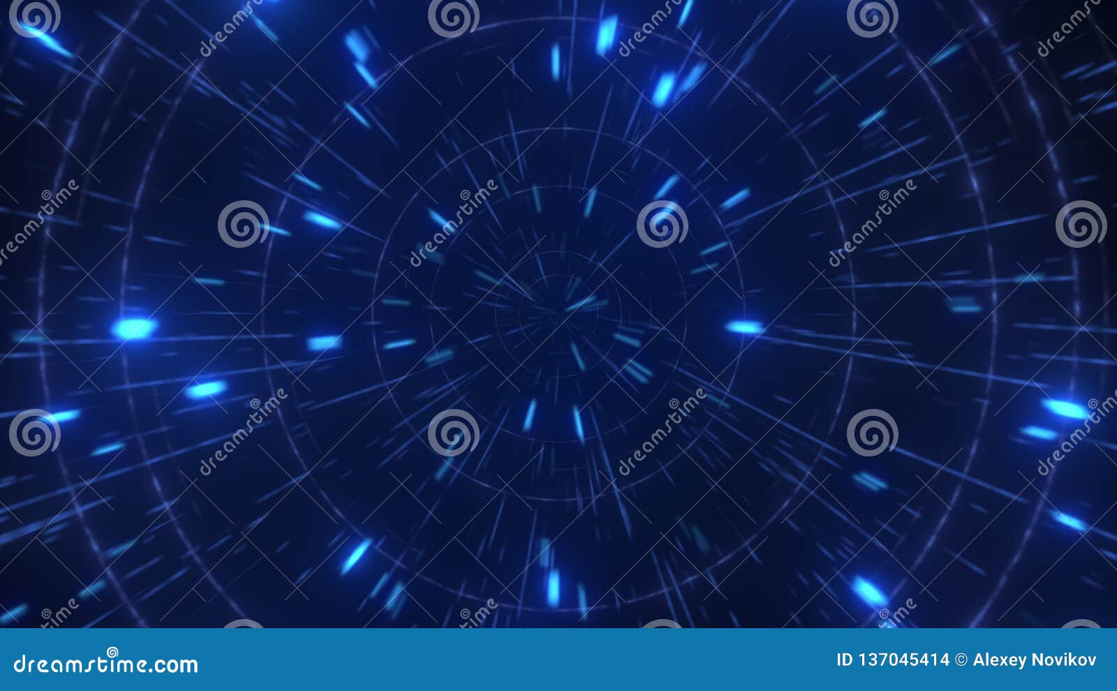 Abstract Hyperspace High Speed Flight, 3D Rendering Stock Illustration ...