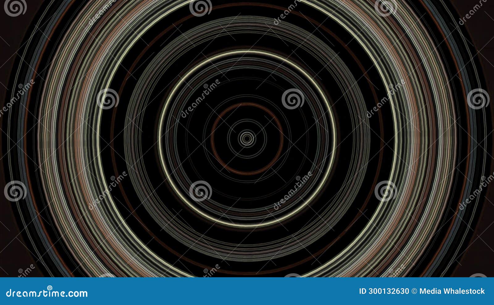 Abstract Hypnotic Circles Moving on the Black Background. Animation ...