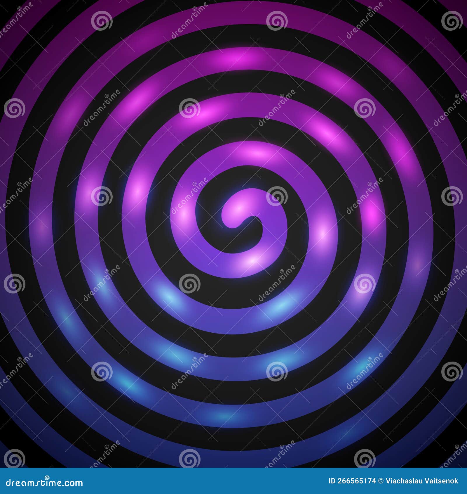 Abstract Hypnotic Spiral Neon Background Stock Illustration ...