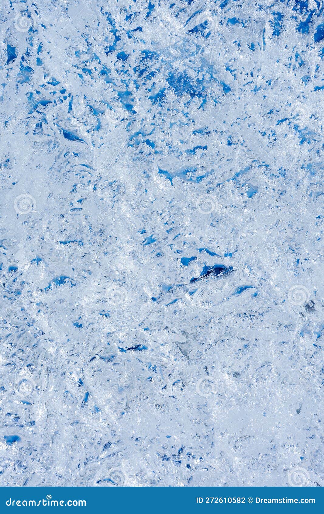 Abstract Ice Background. Blue Background with Cracks on the Ice Surface ...