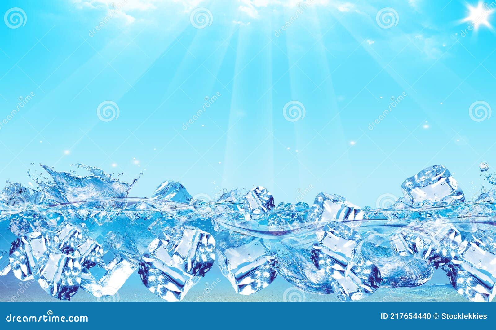 Abstract Ice Cubes Background with Copy Space Stock Photo - Image of ...