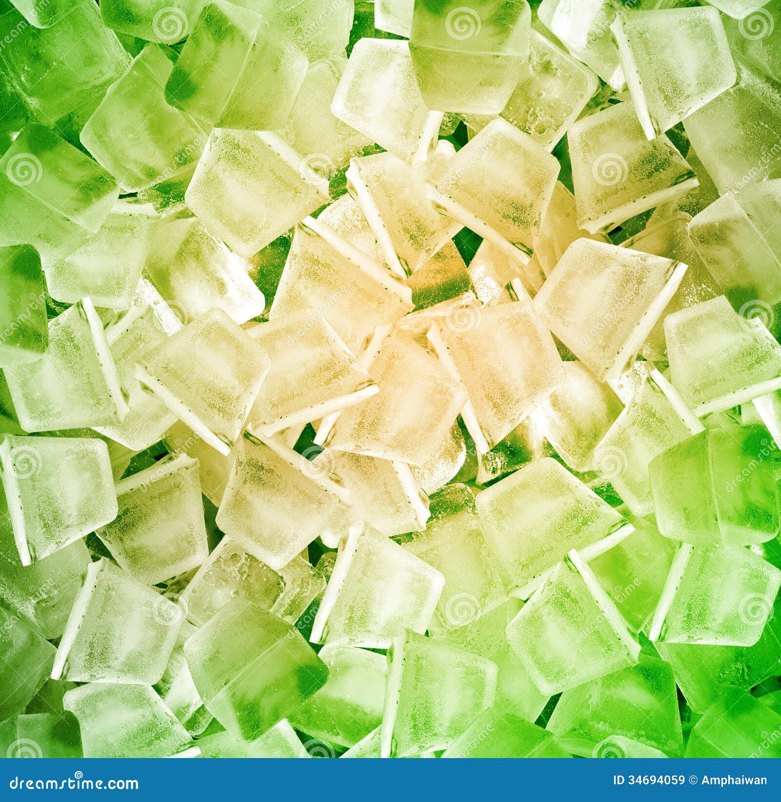 Abstract Ice Cubes in Green Light Stock Image - Image of icecube ...