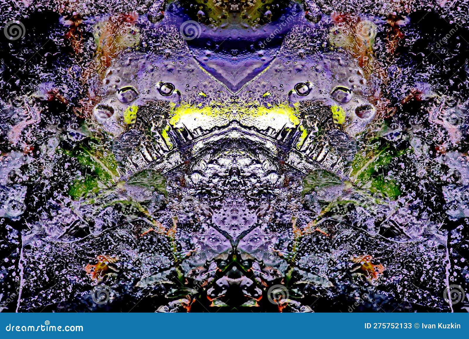 Abstract Ice Pattern and Drawing Appearing on the Surface of the Water ...