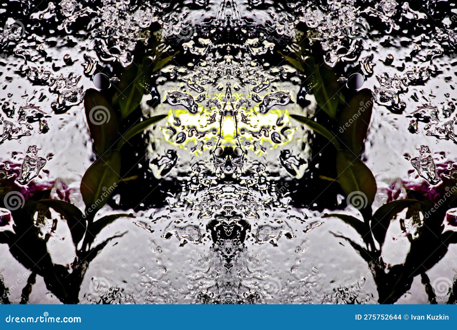 Abstract Ice Pattern and Drawing Appearing on the Surface of the Water ...