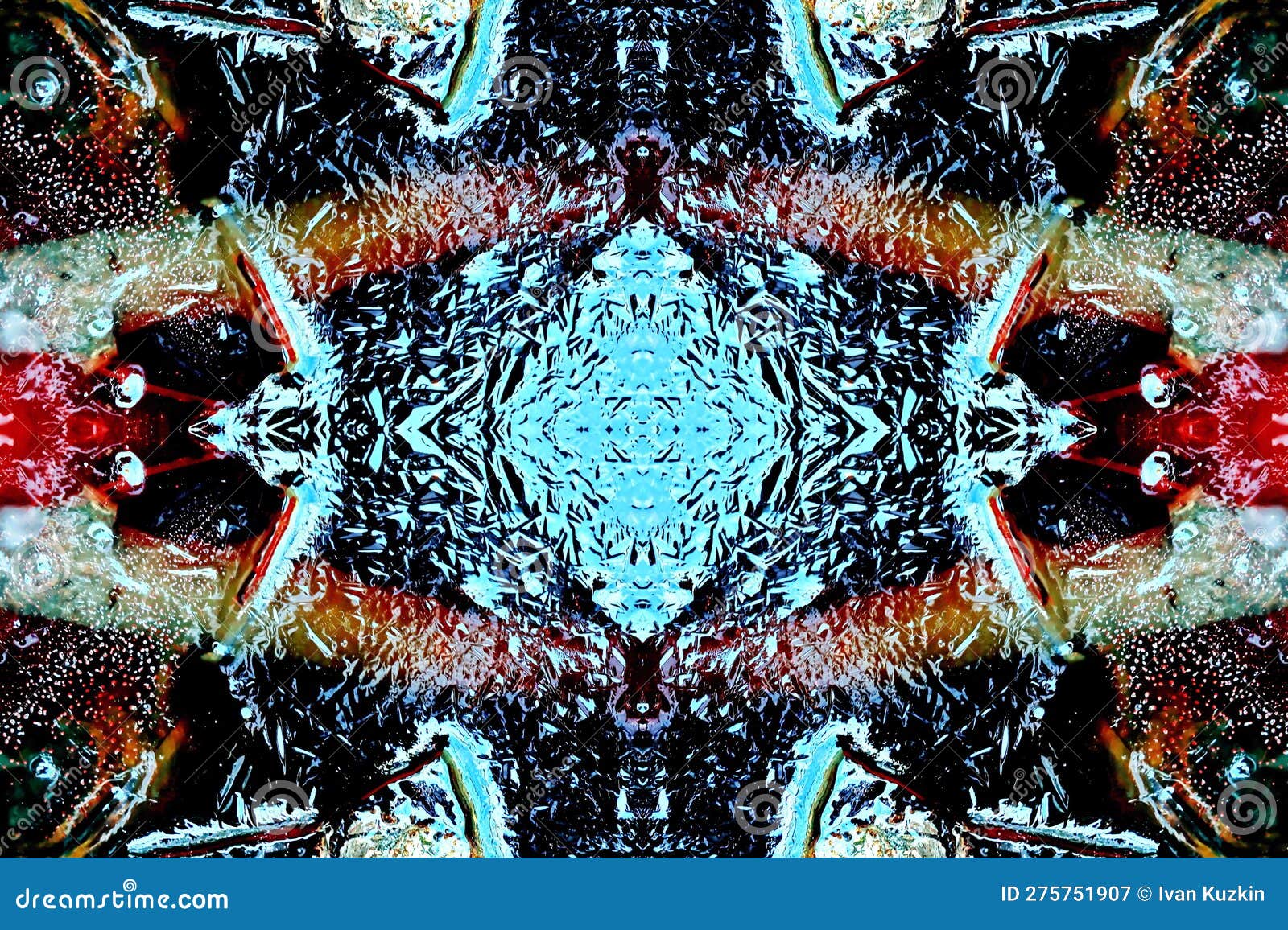 Abstract Ice Pattern and Drawing Appearing on the Surface of the Water ...