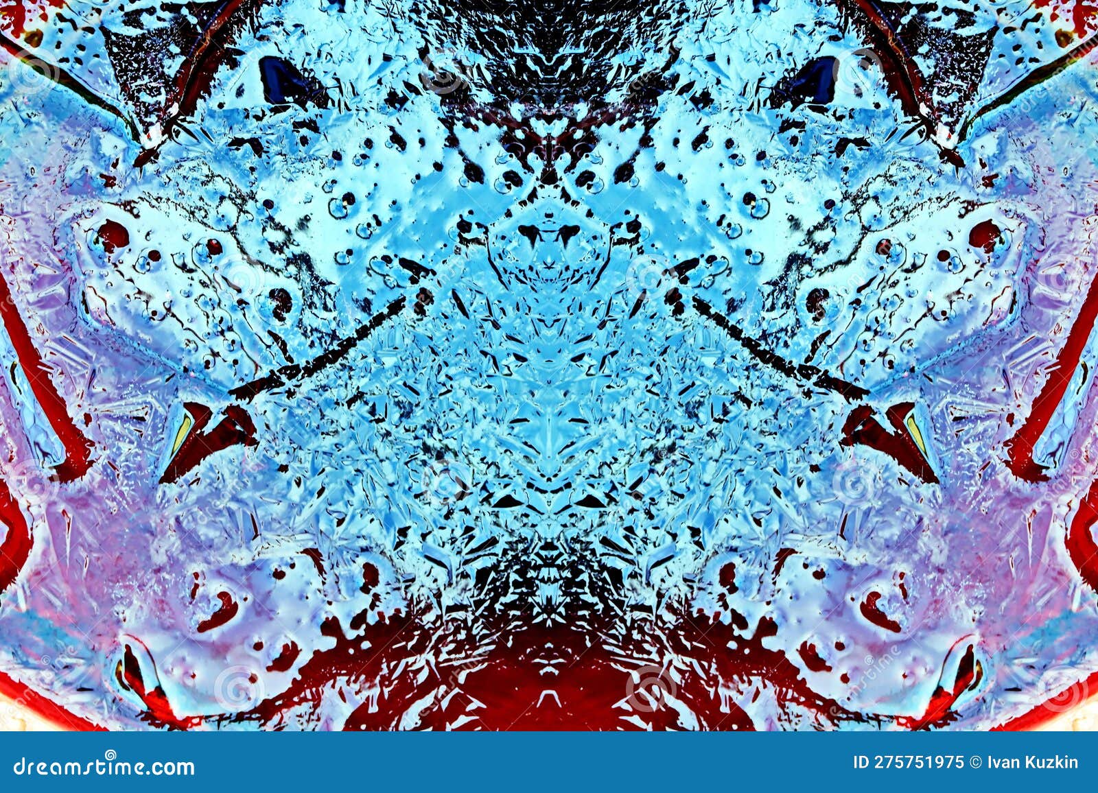 Abstract Ice Pattern and Drawing Appearing on the Surface of the Water ...