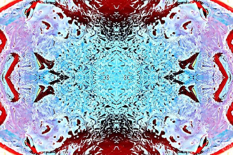 Abstract Ice Pattern and Drawing Appearing on the Surface of the Water ...