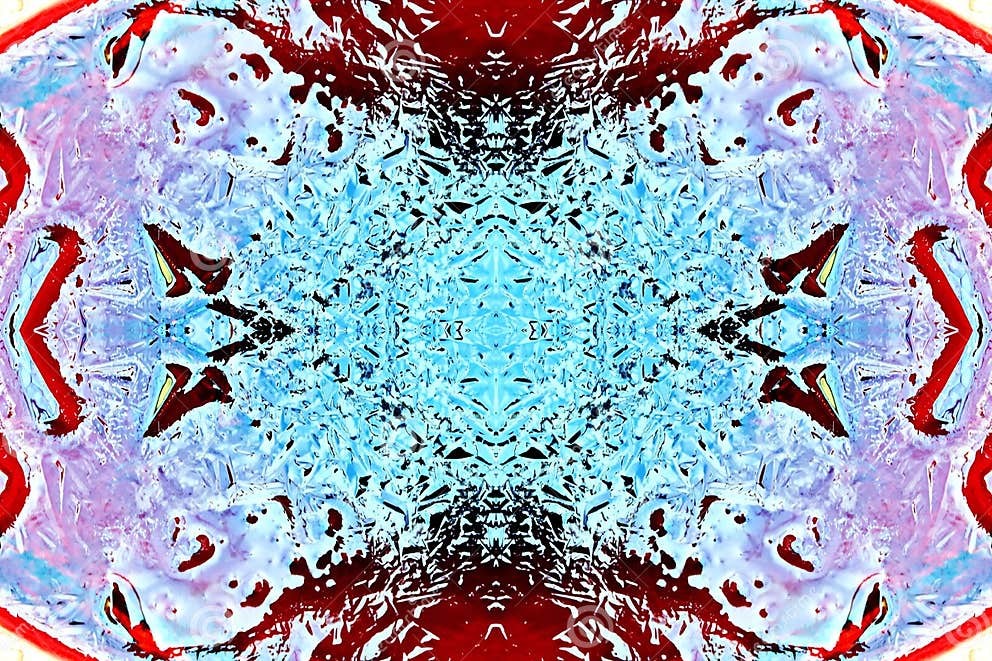 Abstract Ice Pattern and Drawing Appearing on the Surface of the Water ...