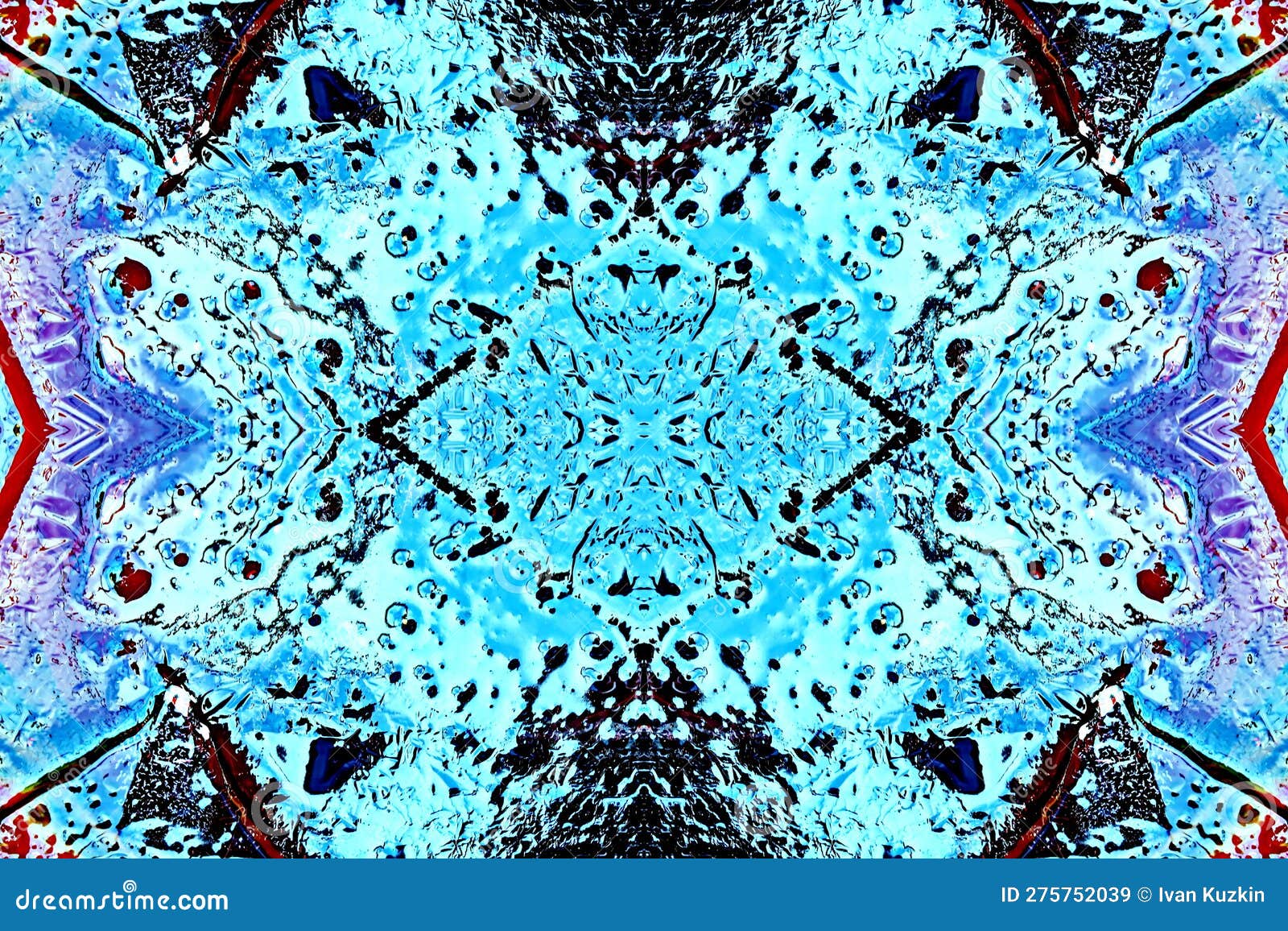 Abstract Ice Pattern and Drawing Appearing on the Surface of the Water ...