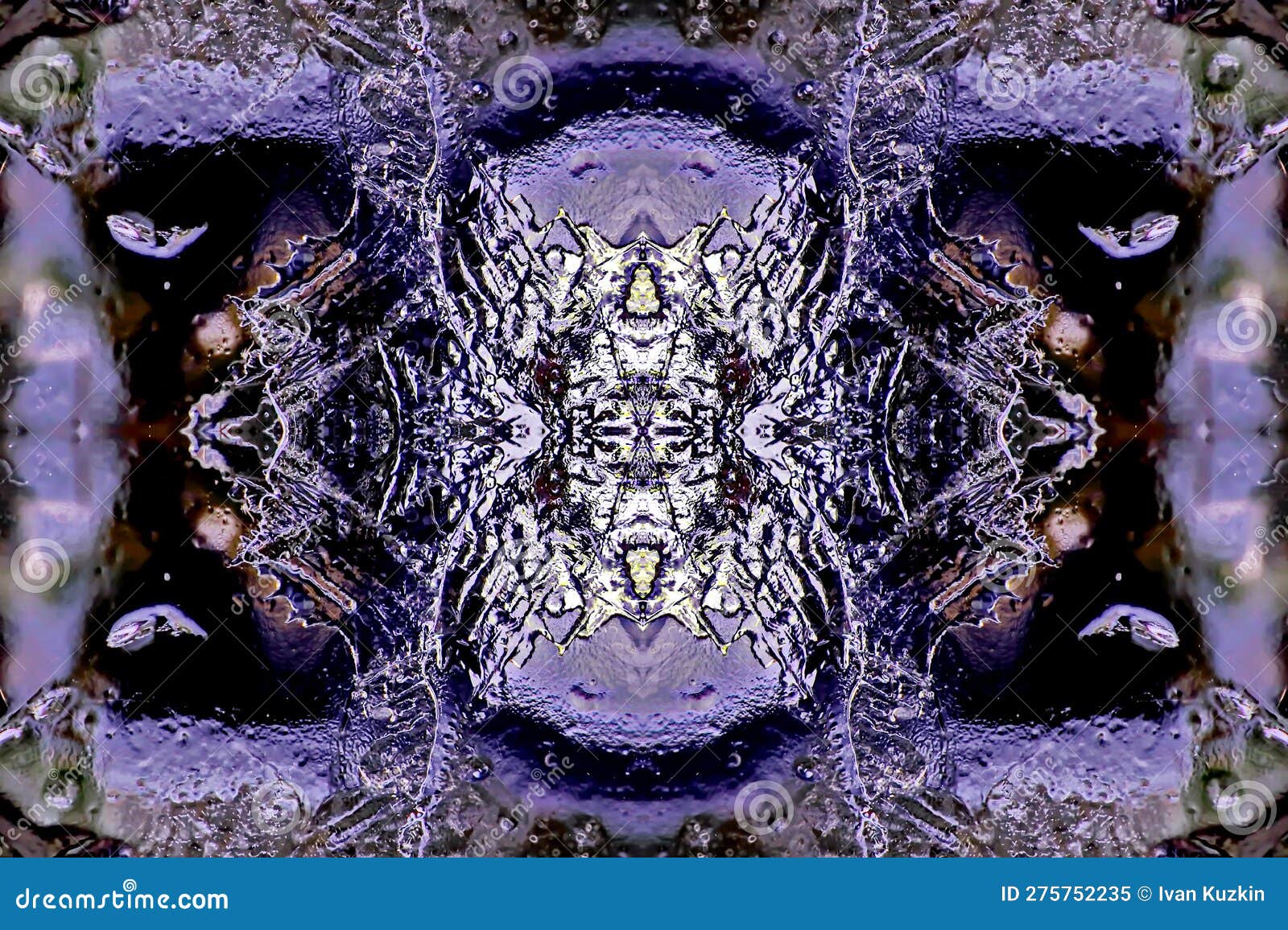 Abstract Ice Pattern and Drawing Appearing on the Surface of the Water ...