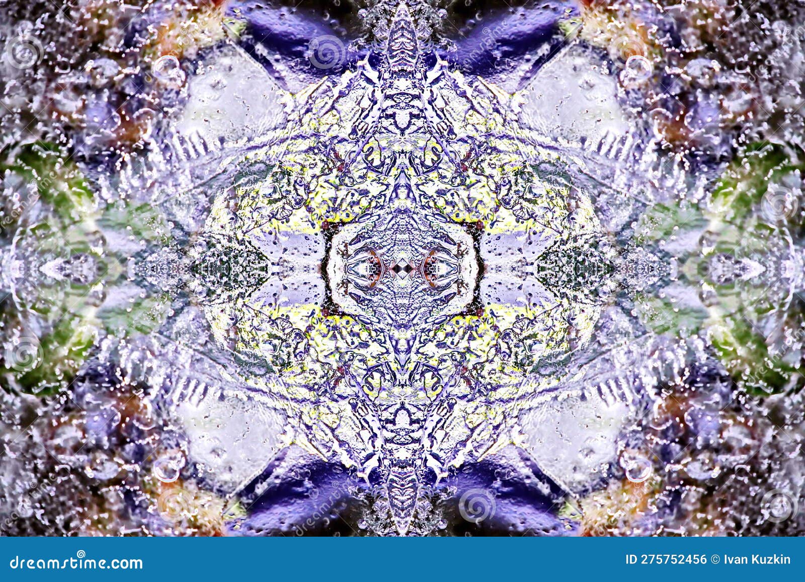 Abstract Ice Pattern and Drawing Appearing on the Surface of the Water ...