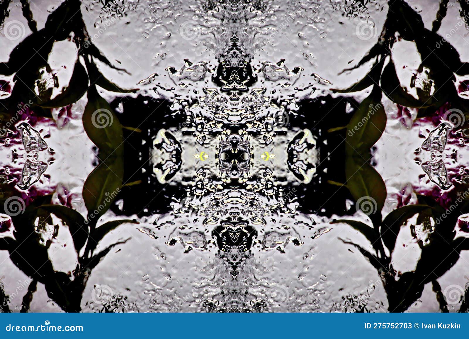 Abstract Ice Pattern and Drawing Appearing on the Surface of the Water ...