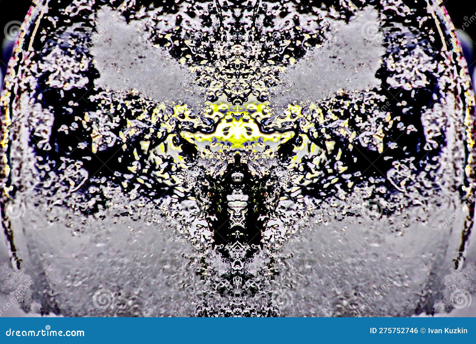 Abstract Ice Pattern and Drawing Appearing on the Surface of the Water ...