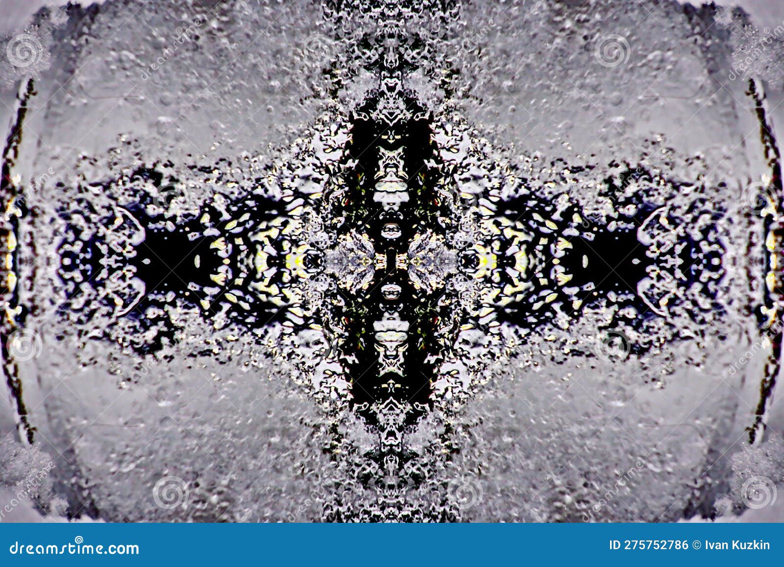 Abstract Ice Pattern and Drawing Appearing on the Surface of the Water ...