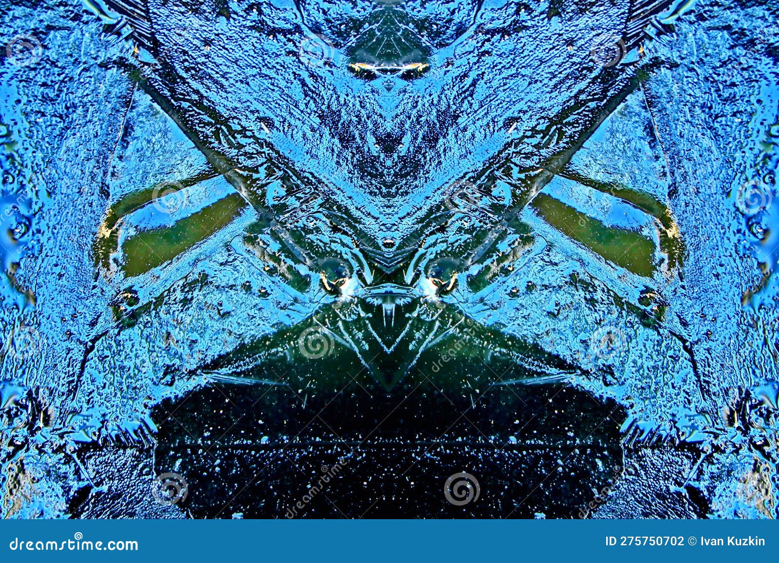 Abstract Ice Pattern and Drawing Appearing on the Surface of the Water ...