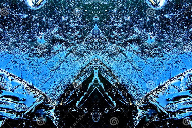 Abstract Ice Pattern and Drawing Appearing on the Surface of the Water ...