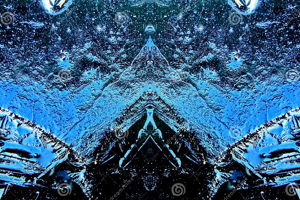 Abstract Ice Pattern and Drawing Appearing on the Surface of the Water ...