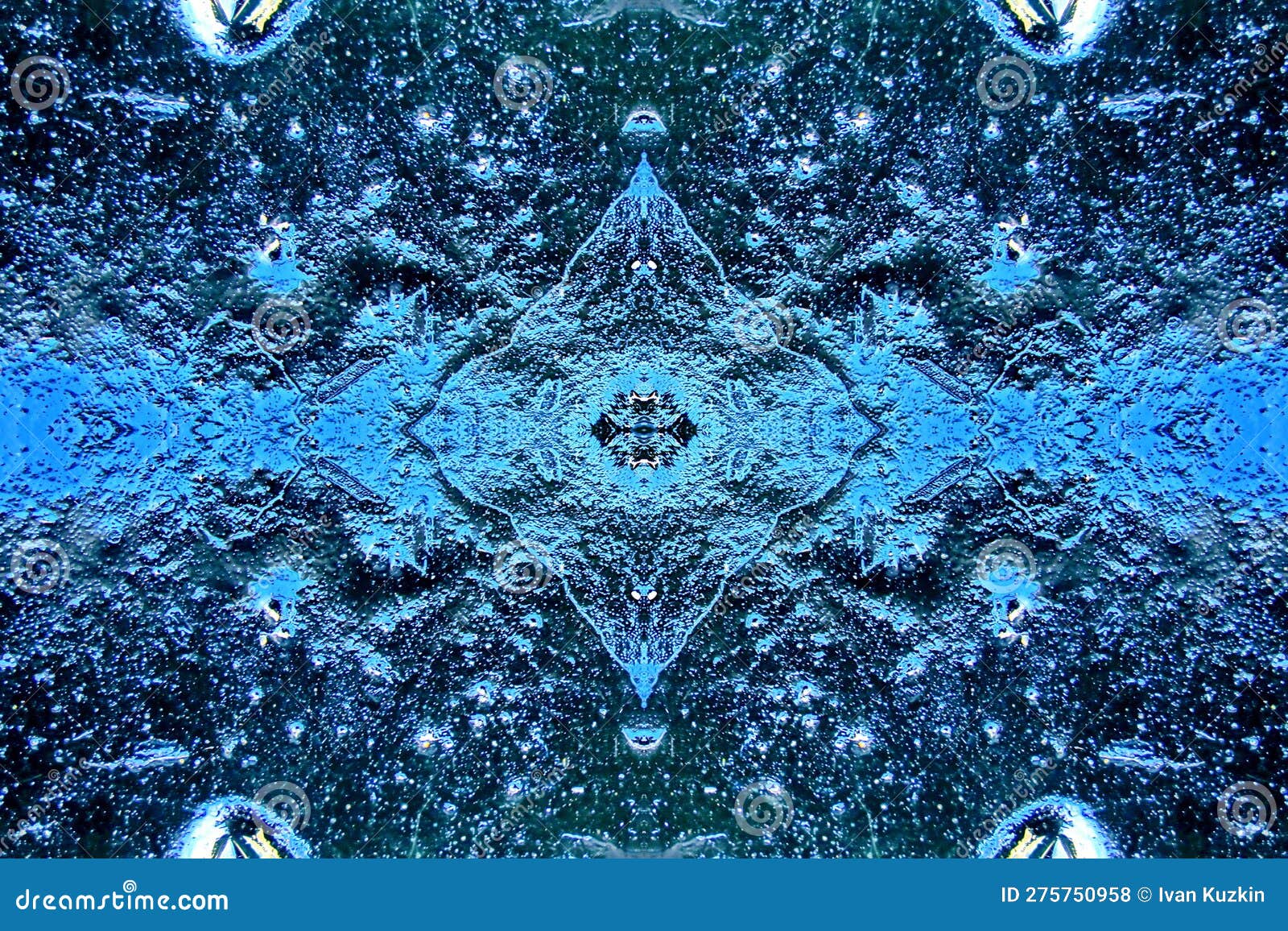 Abstract Ice Pattern and Drawing Appearing on the Surface of the Water ...