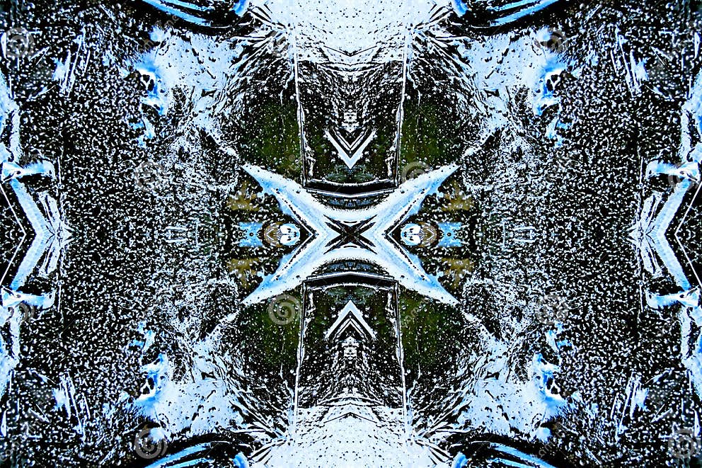 Abstract Ice Pattern and Drawing Appearing on the Surface of the Water ...
