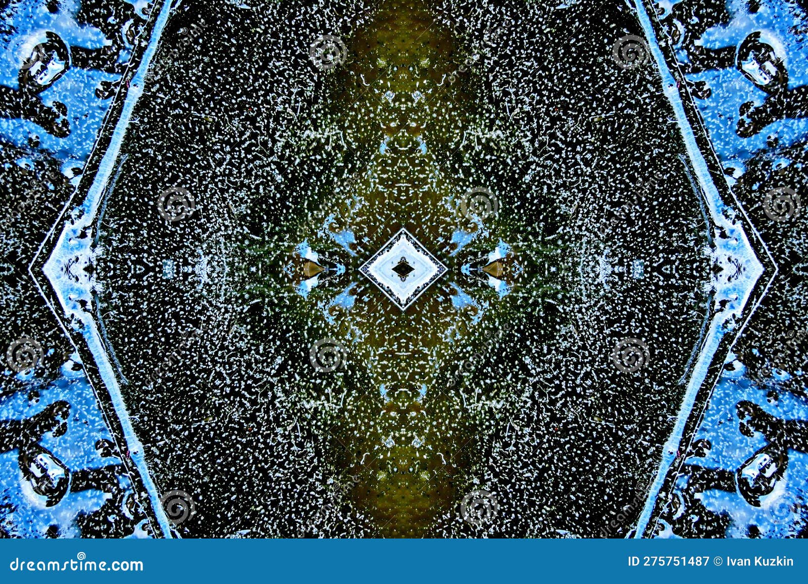 Abstract Ice Pattern and Drawing Appearing on the Surface of the Water ...