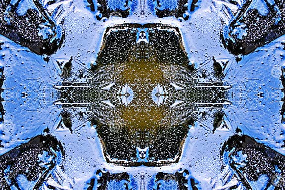 Abstract Ice Pattern and Drawing Appearing on the Surface of the Water ...
