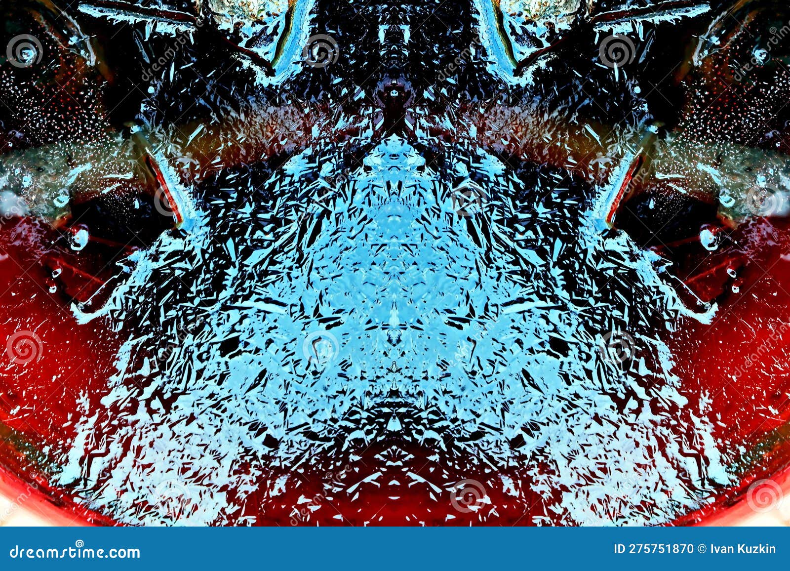 Abstract Ice Pattern and Drawing Appearing on the Surface of the Water ...