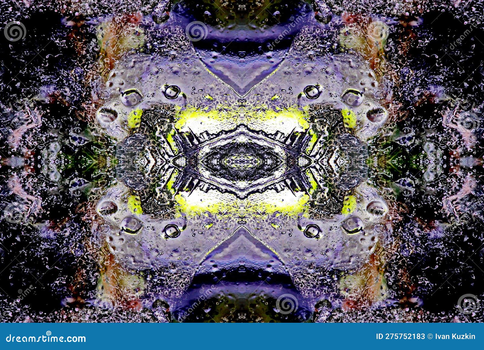 Abstract Ice Pattern and Drawing Appearing on the Surface of the Water ...