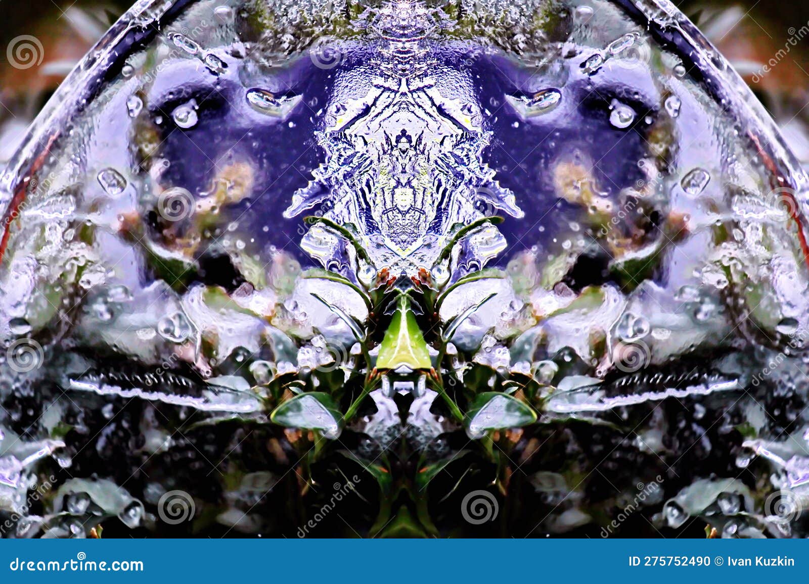 Abstract Ice Pattern and Drawing Appearing on the Surface of the Water ...