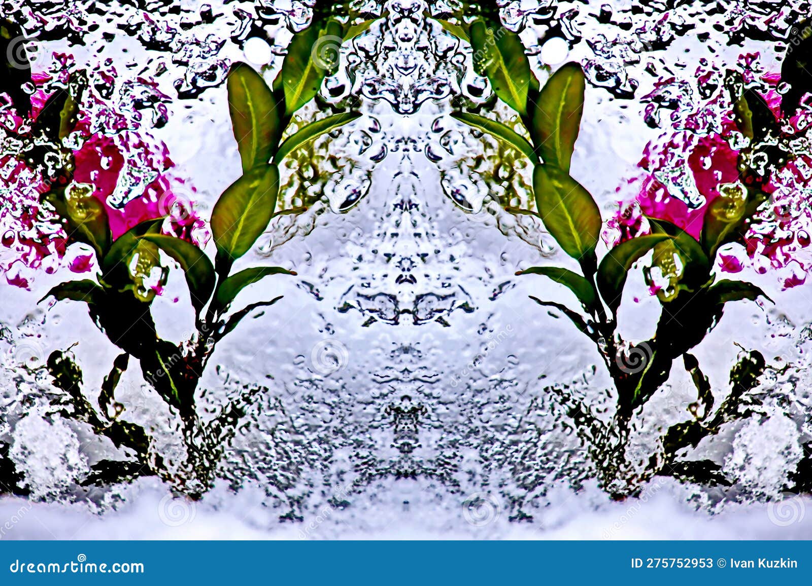 Abstract Ice Pattern and Drawing Appearing on the Surface of the Water ...