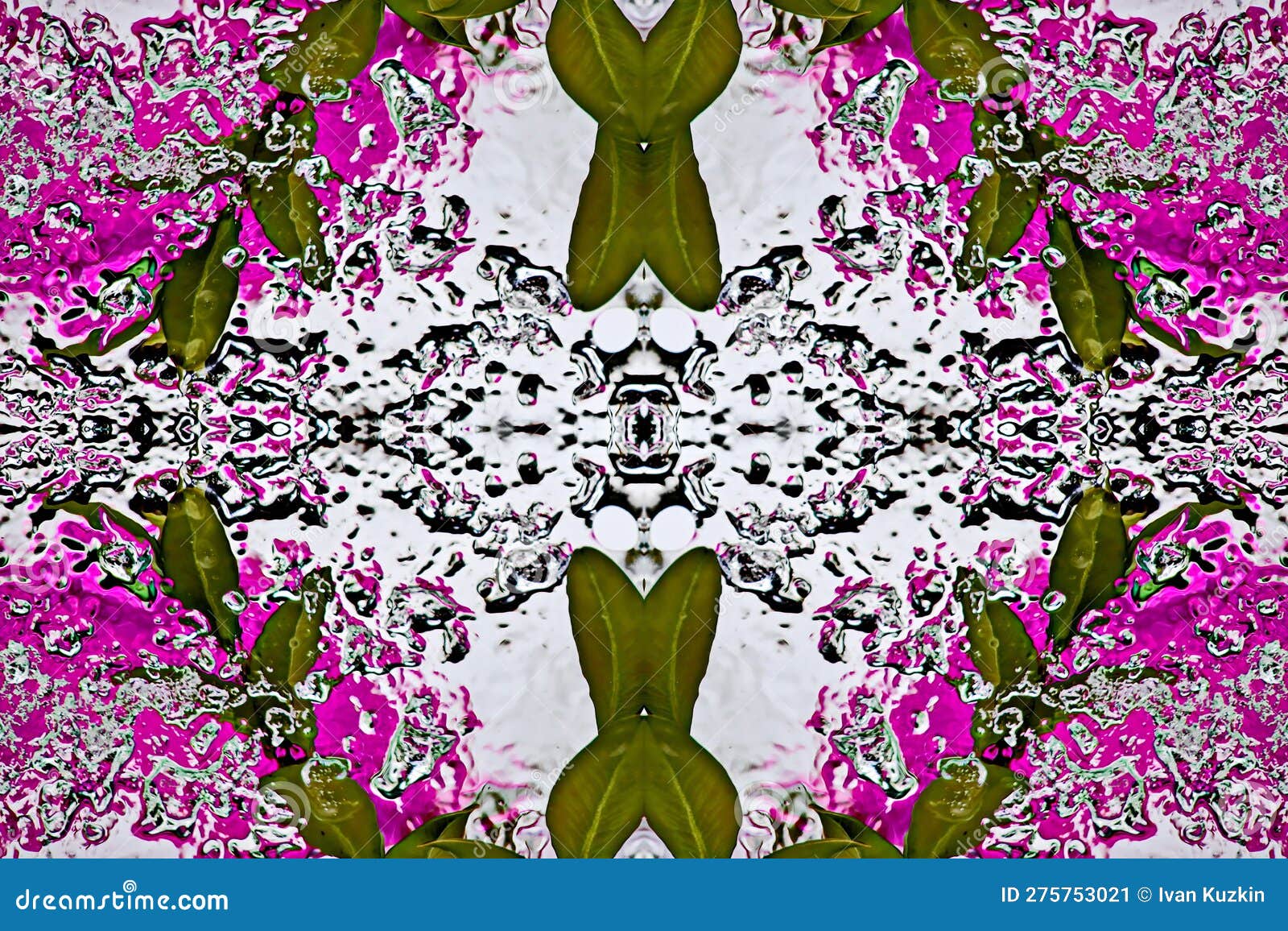 Abstract Ice Pattern and Drawing Appearing on the Surface of the Water ...