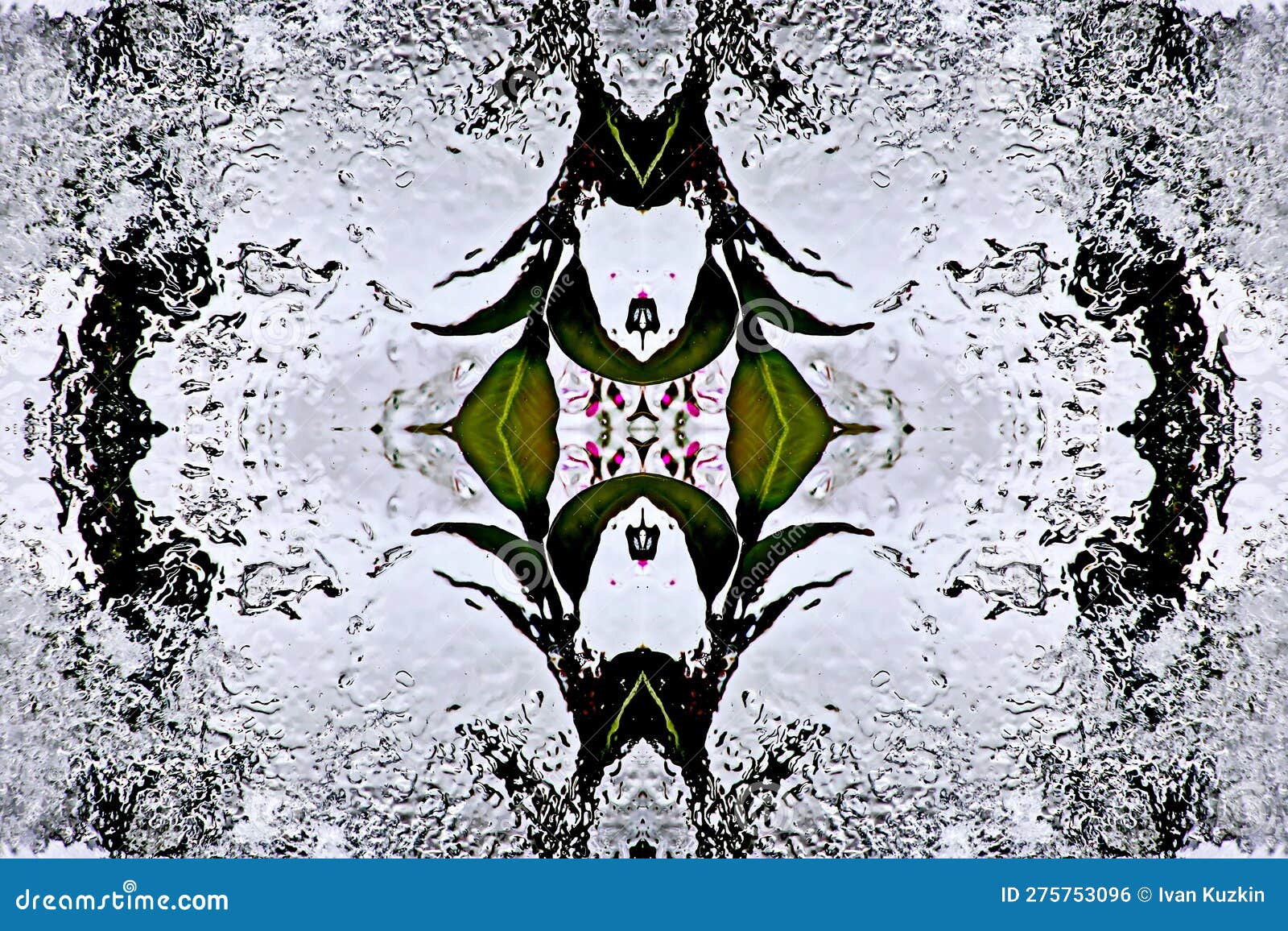 Abstract Ice Pattern and Drawing Appearing on the Surface of the Water ...