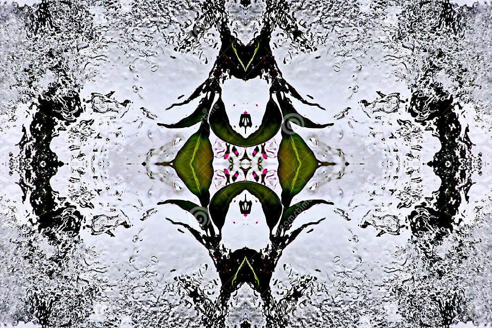 Abstract Ice Pattern and Drawing Appearing on the Surface of the Water ...