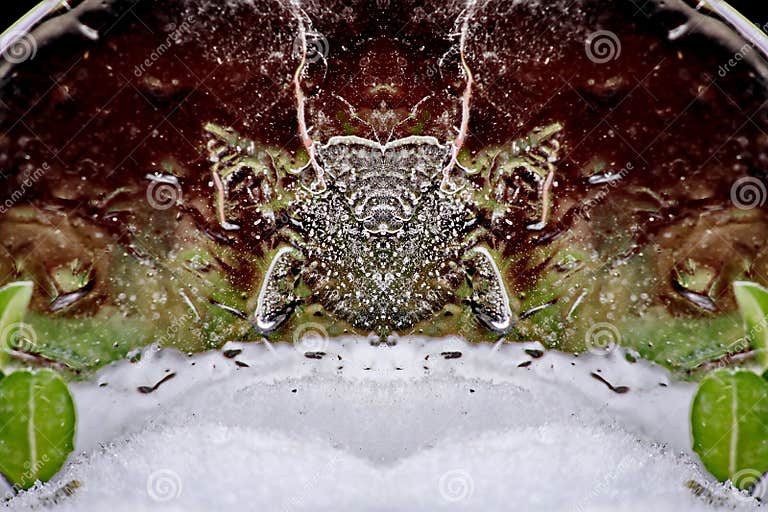 Abstract Ice Pattern and Drawing Appearing on the Surface of the Water ...