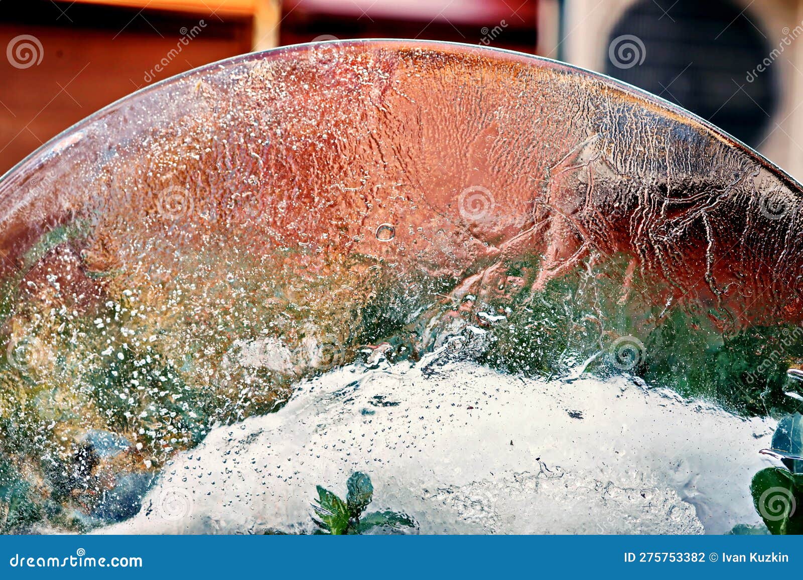 Abstract Ice Pattern and Drawing Appearing on the Surface of the Water ...