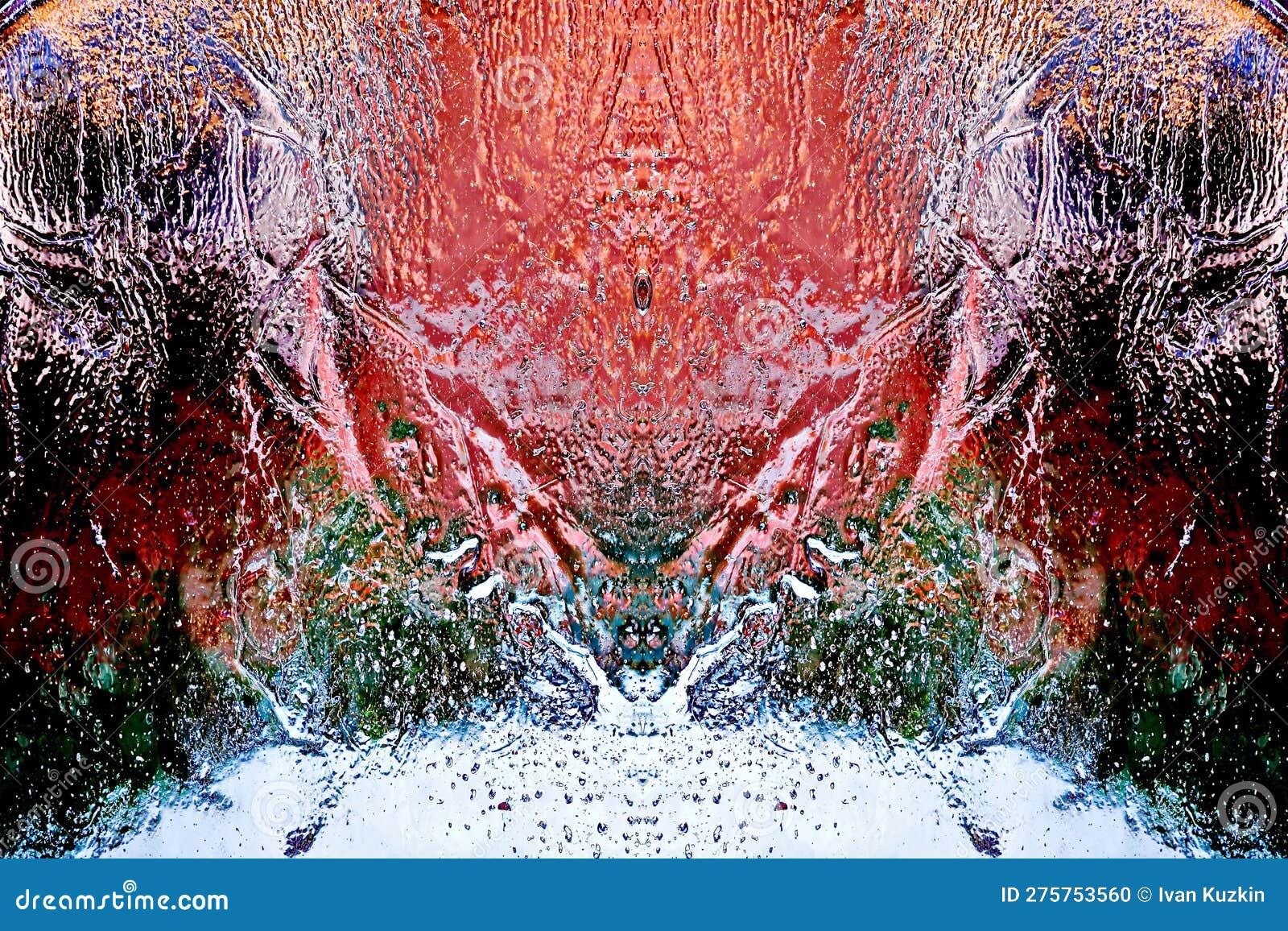 Abstract Ice Pattern and Drawing Appearing on the Surface of the Water ...