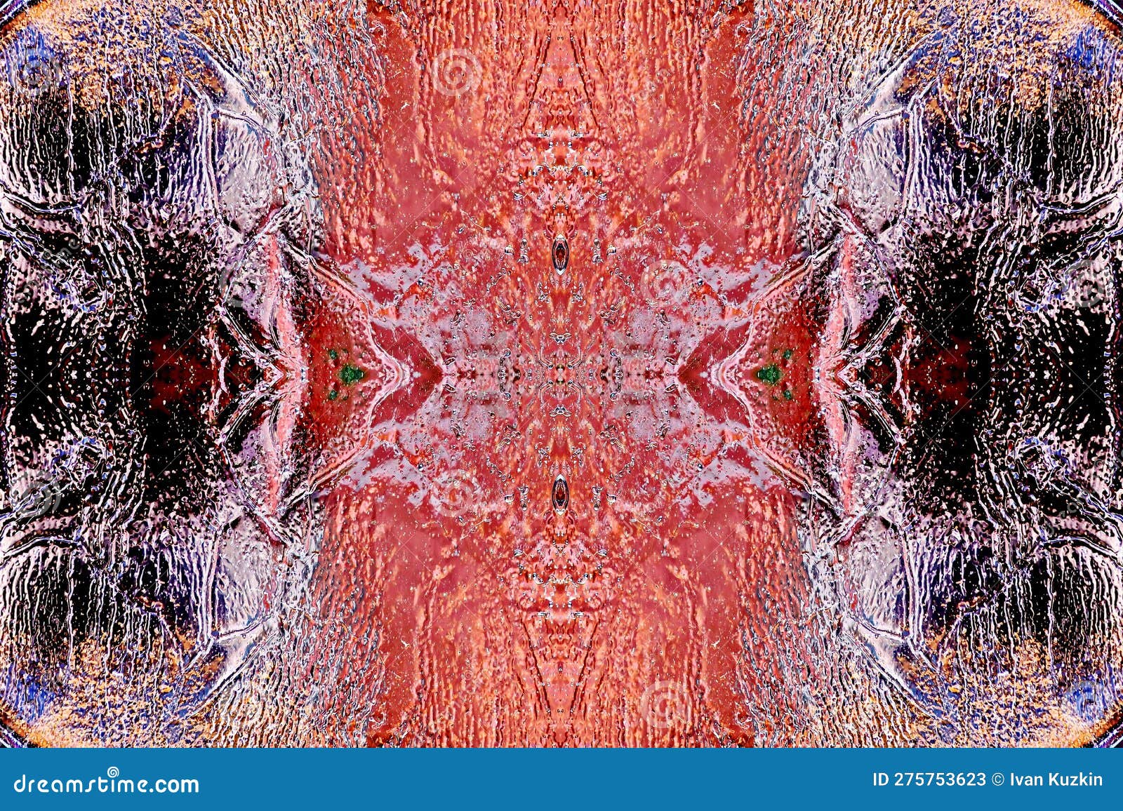 Abstract Ice Pattern and Drawing Appearing on the Surface of the Water ...