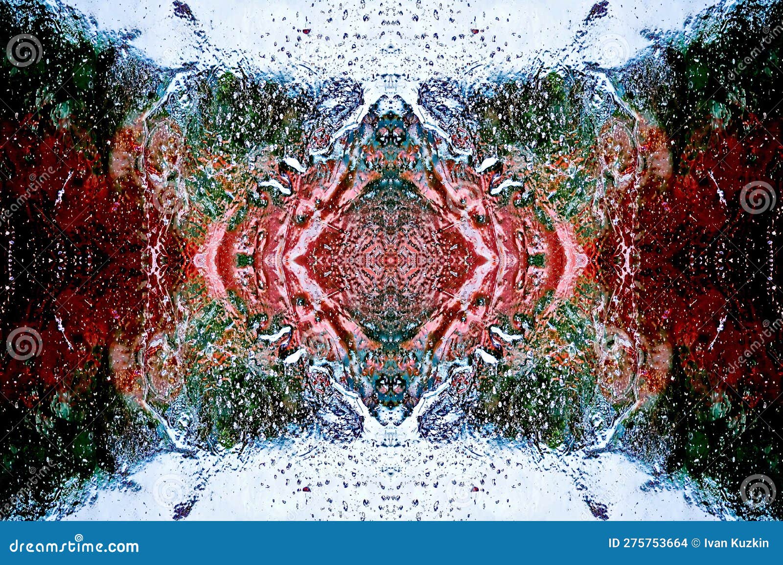 Abstract Ice Pattern and Drawing Appearing on the Surface of the Water ...