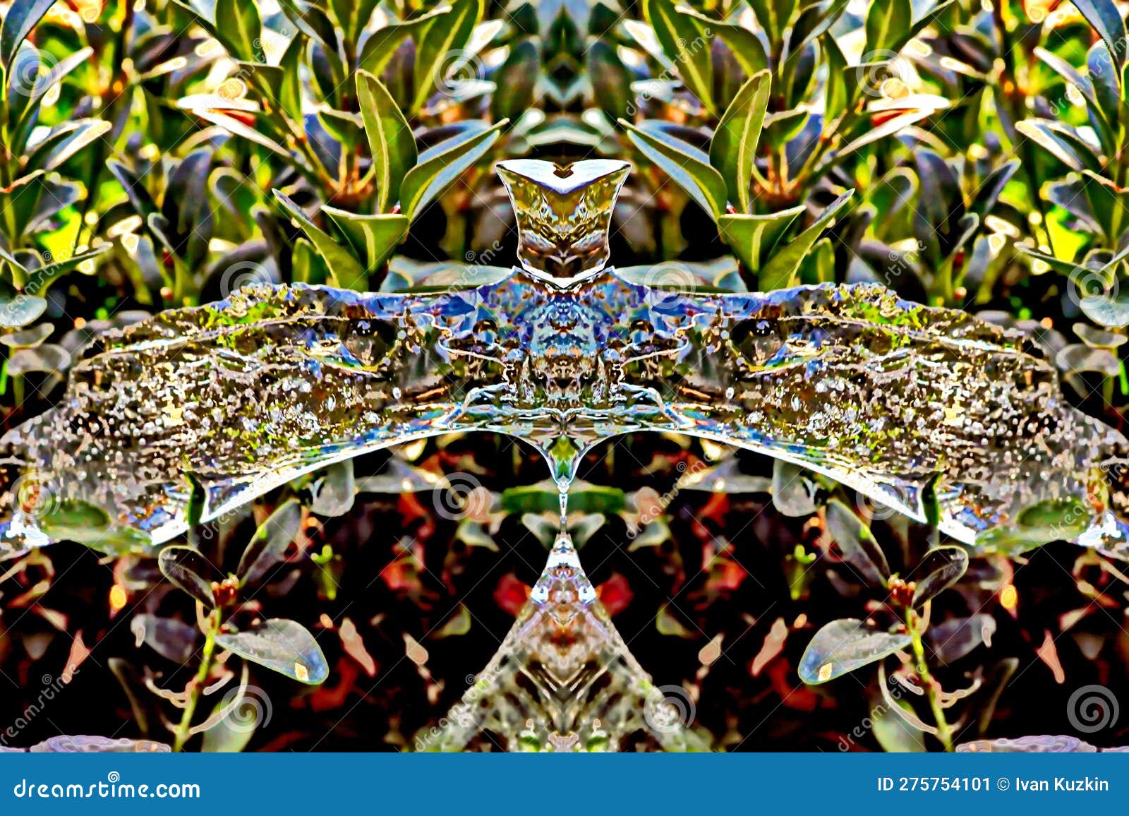 Abstract Ice Pattern and Drawing Appearing on the Surface of the Water ...