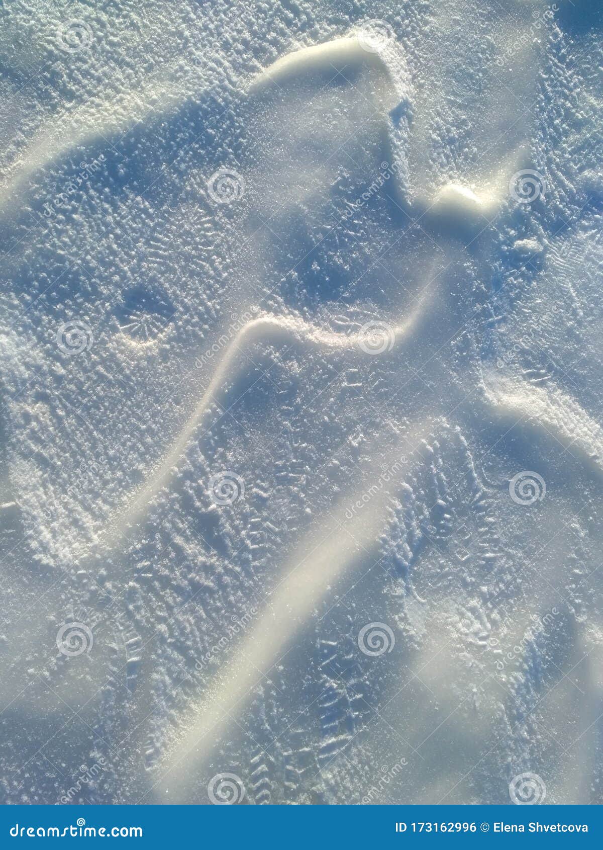 Abstract Ice and Snow Waves with Footprints in a Windy Sunny Winter Day ...