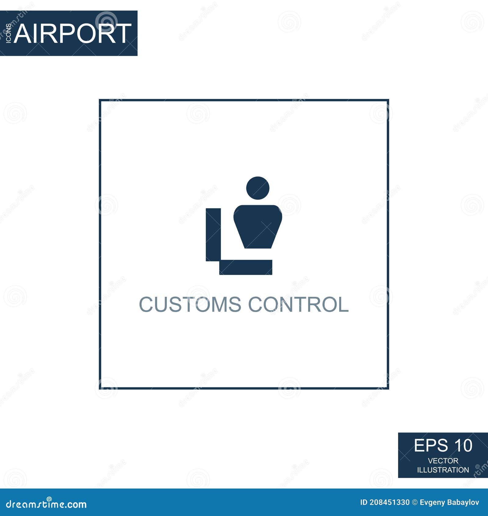 Abstract Icon Customs Control on Airport Theme - Vector Stock Vector ...