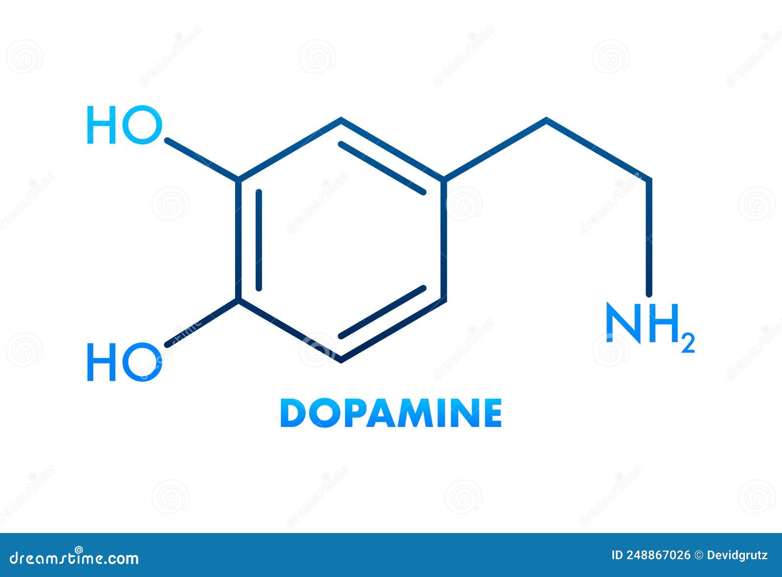 Abstract Icon with Dopamine Formula. Dopamine Formula Stock Vector ...