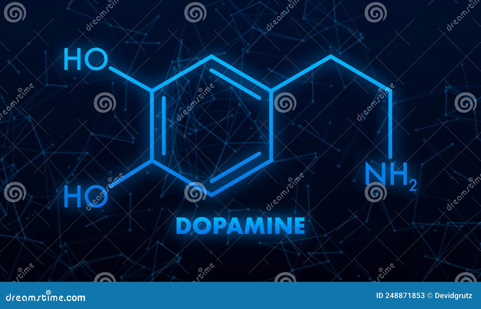 Abstract Icon with Dopamine Formula. Dopamine Formula Stock Vector ...