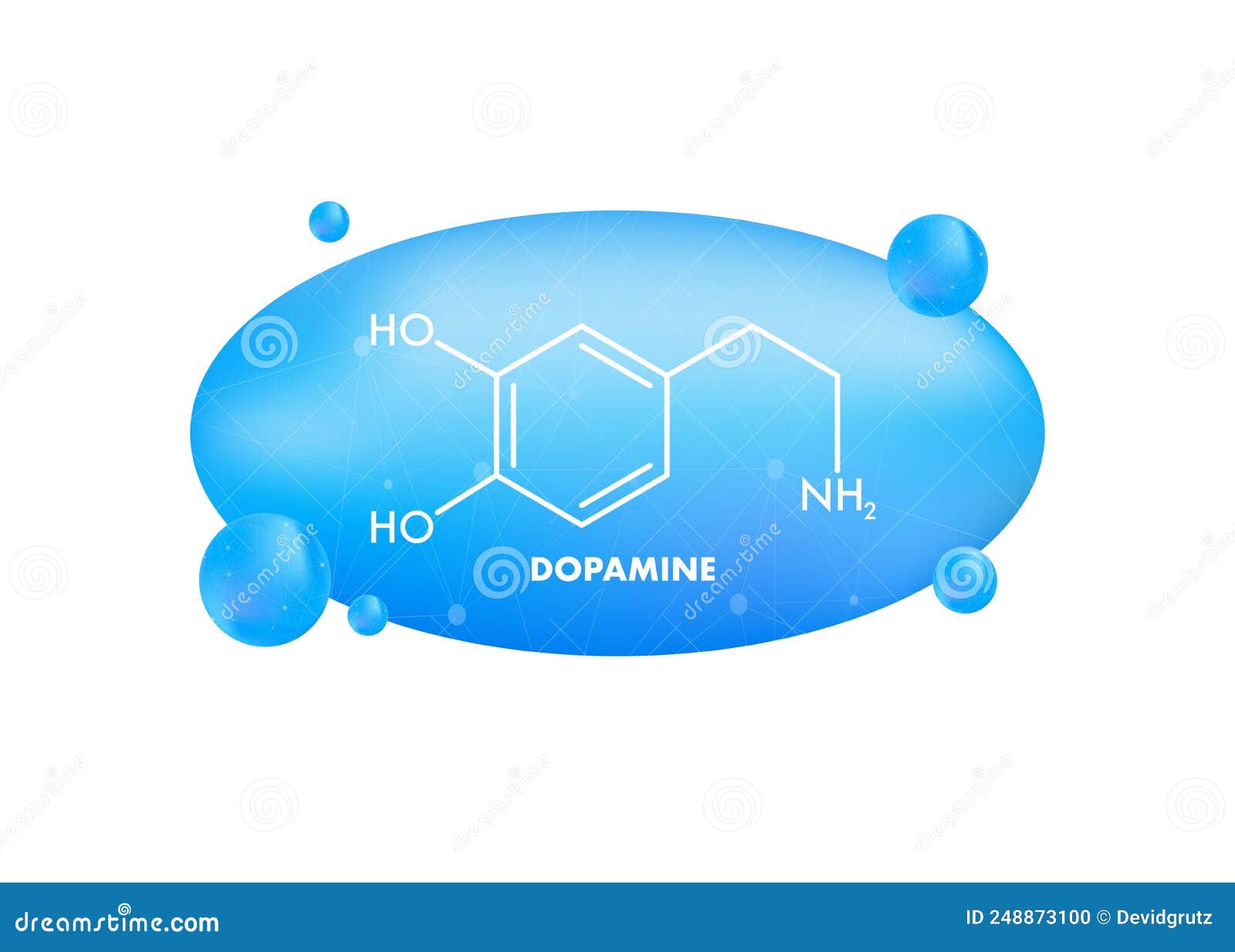 Abstract Icon with Dopamine Formula. Dopamine Formula Stock Vector ...
