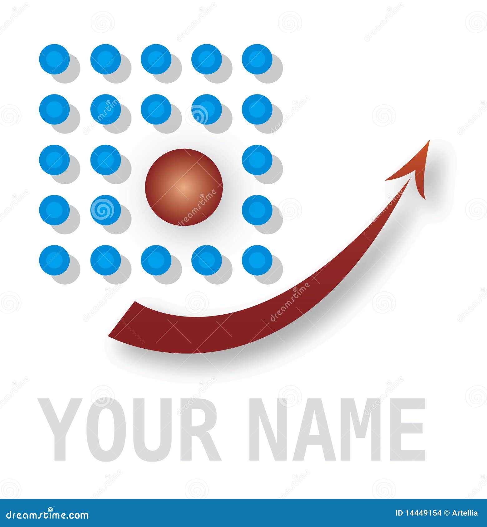 Abstract Icon Element with Dots and Arrow Stock Vector - Illustration ...