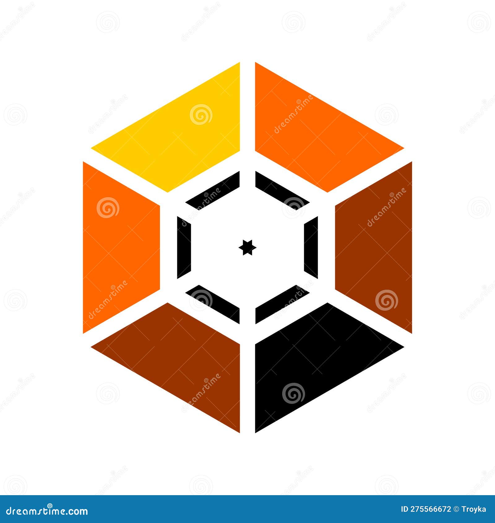 Abstract Icon in Hexagon Shape. Geometric Design Element Stock Vector ...