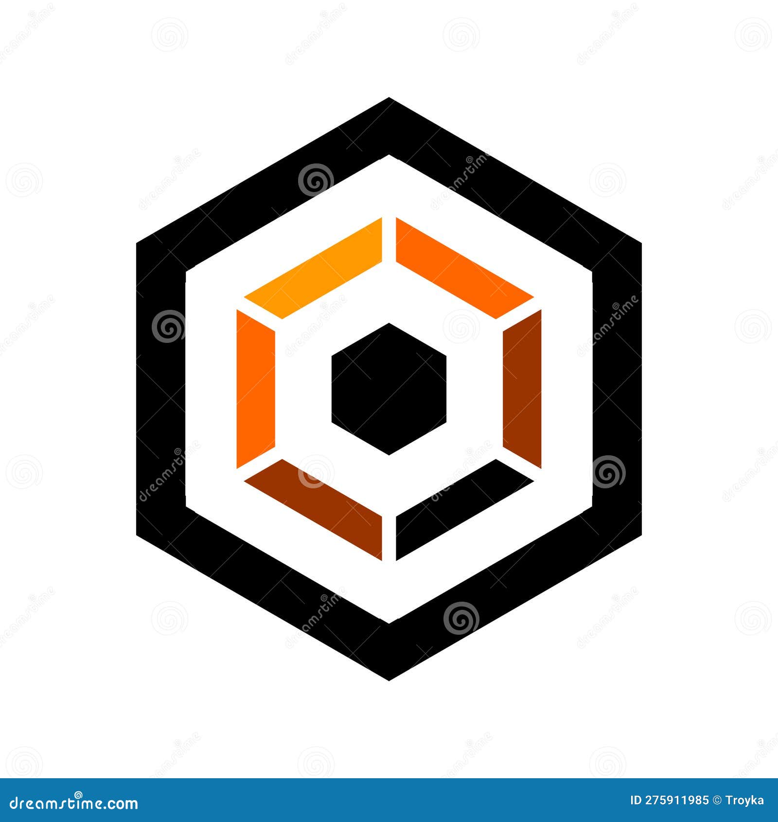 Abstract Icon in Hexagon Shape. Geometric Design Element Stock Vector ...