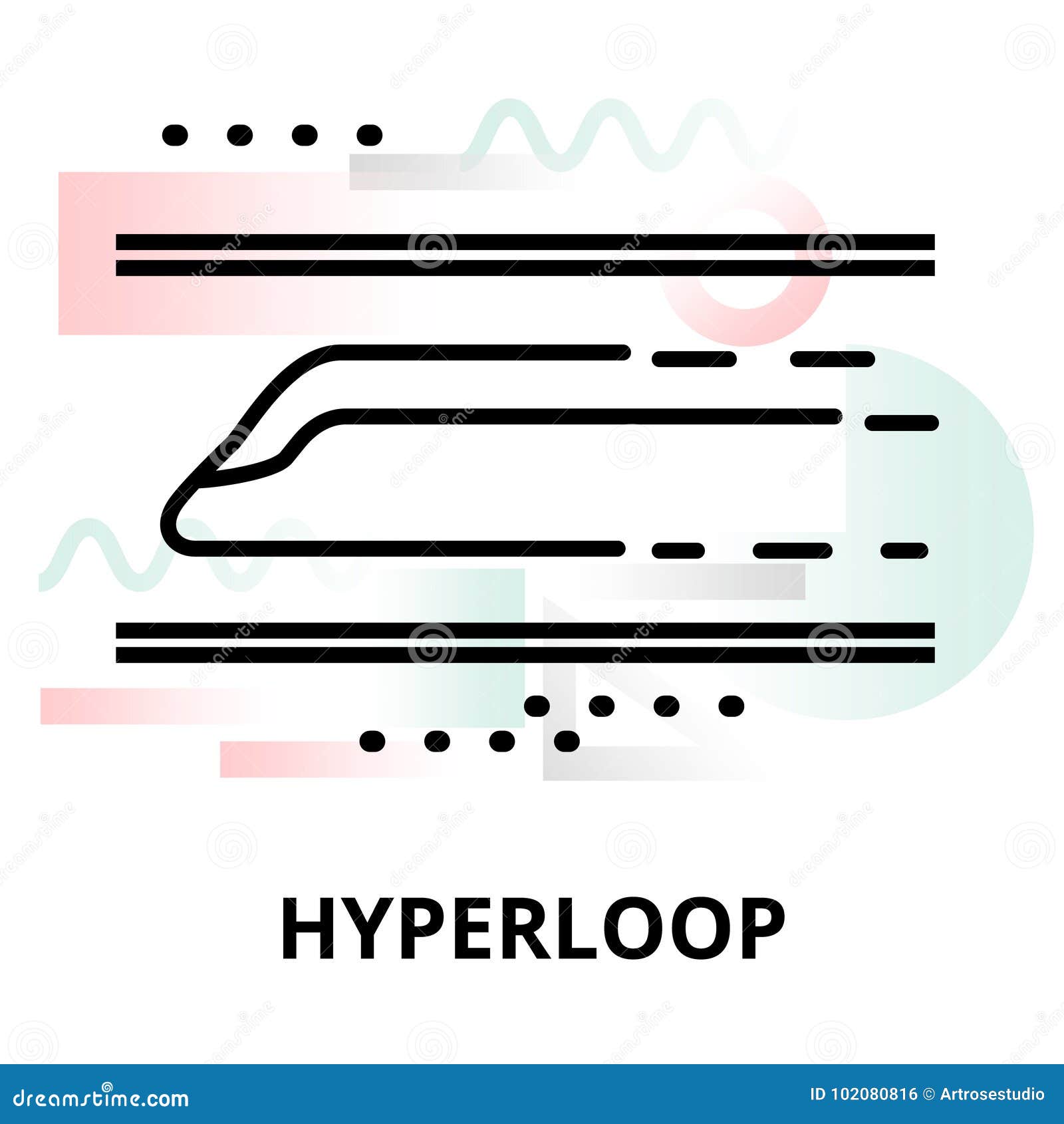 Abstract icon of hyperloop stock vector. Illustration of geometric ...