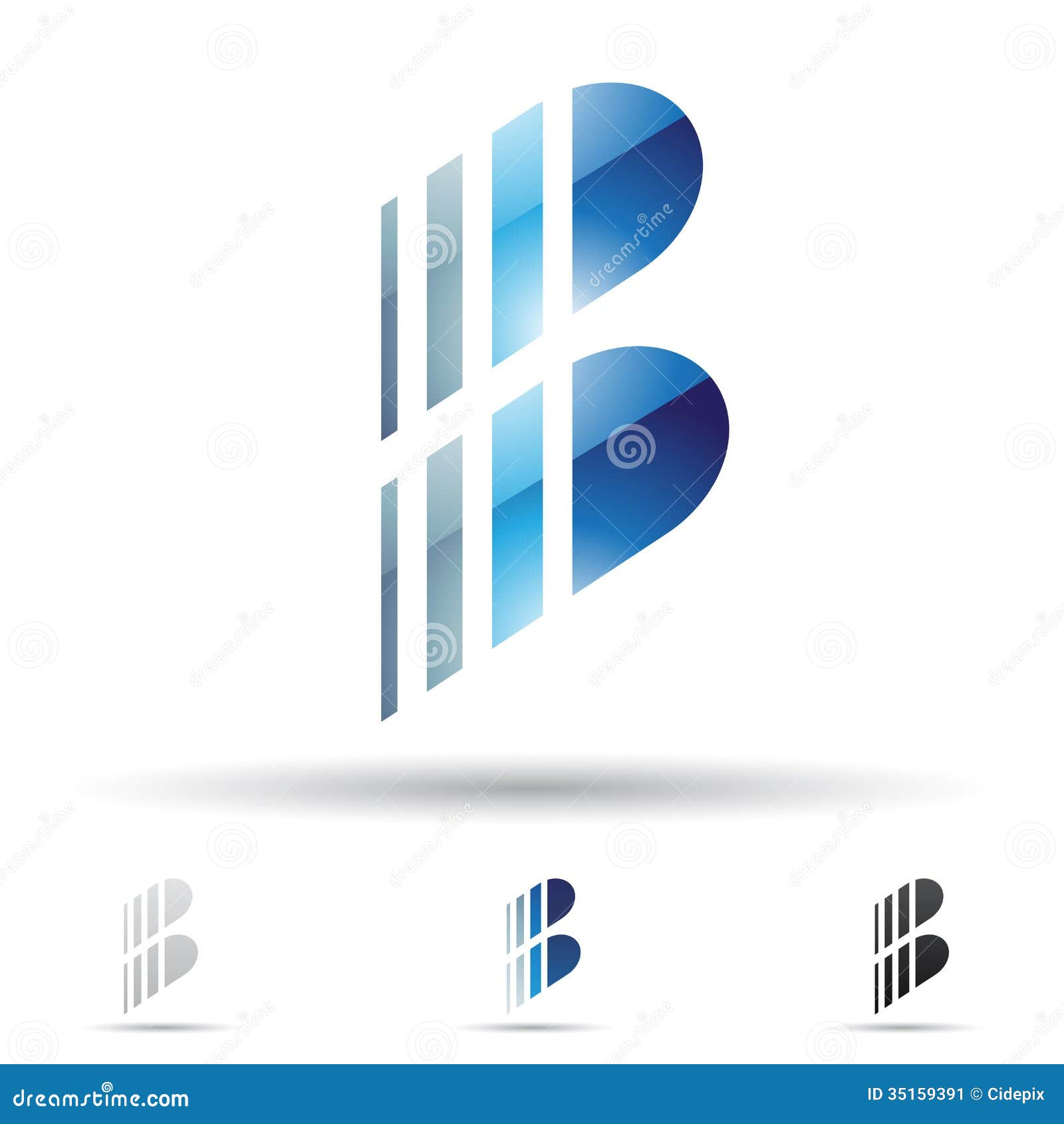 Abstract icon for letter B stock vector. Illustration of blue - 35159391